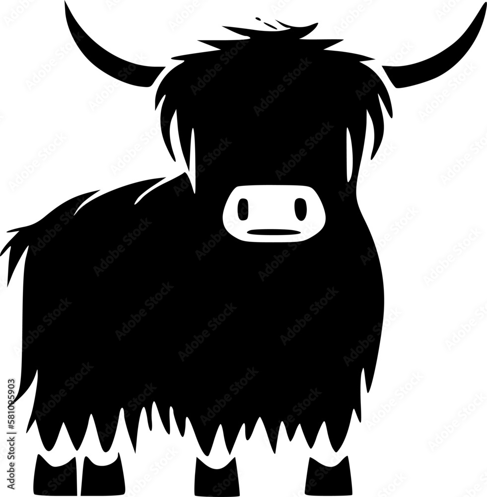 Highland Cow | Minimalist and Simple Silhouette - Vector illustration ...
