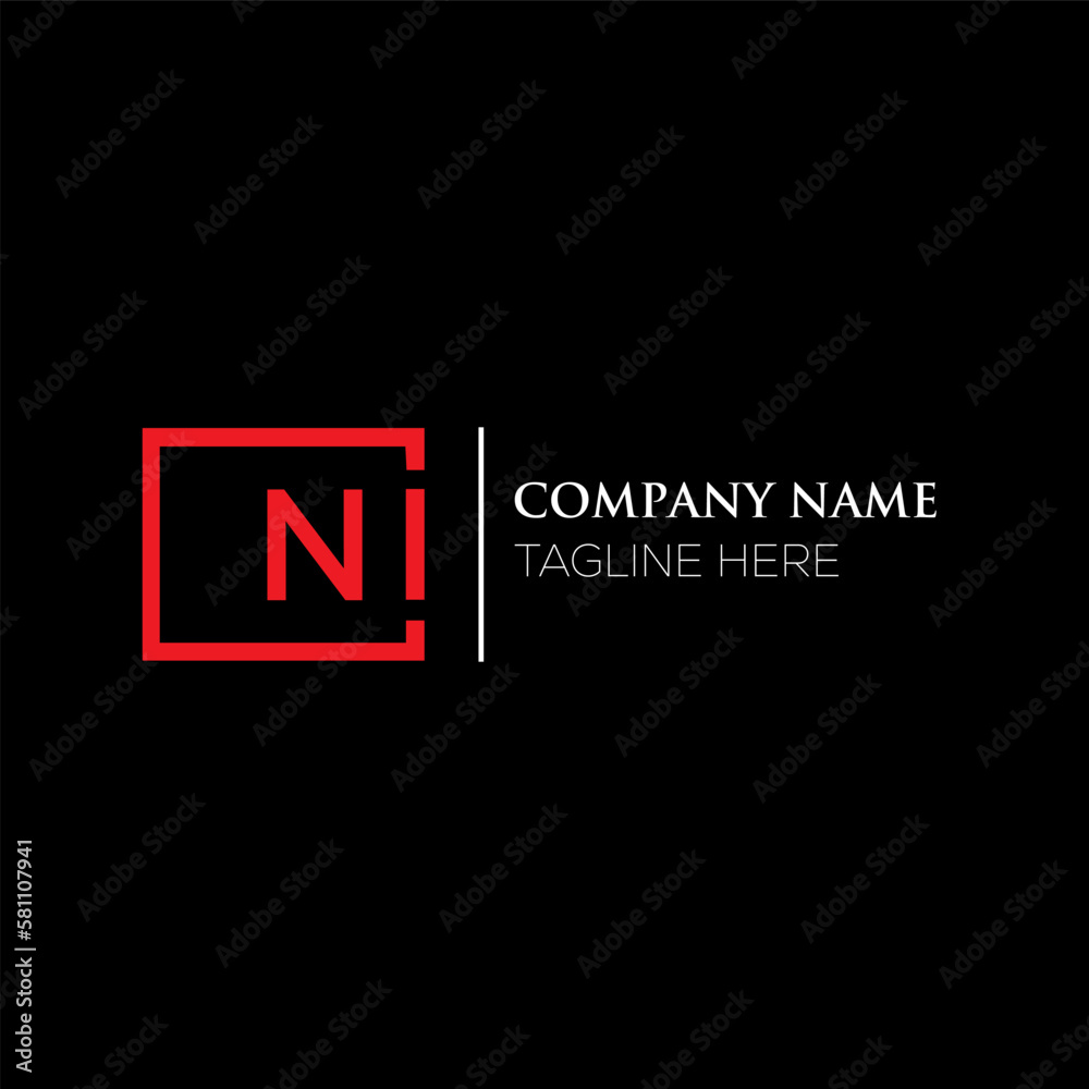 NI letter logo design on black background. NI creative initials letter ...