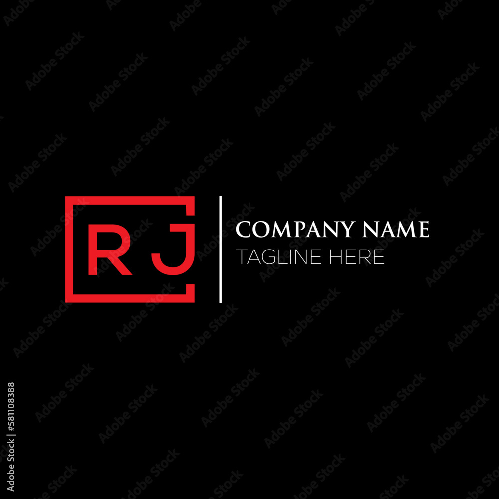 RJ letter logo design on black background. RJ creative initials letter ...