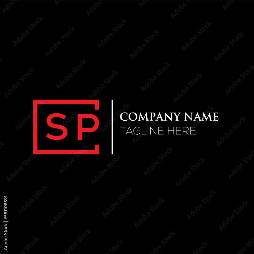 SP letter logo design on black background. SP creative initials letter ...