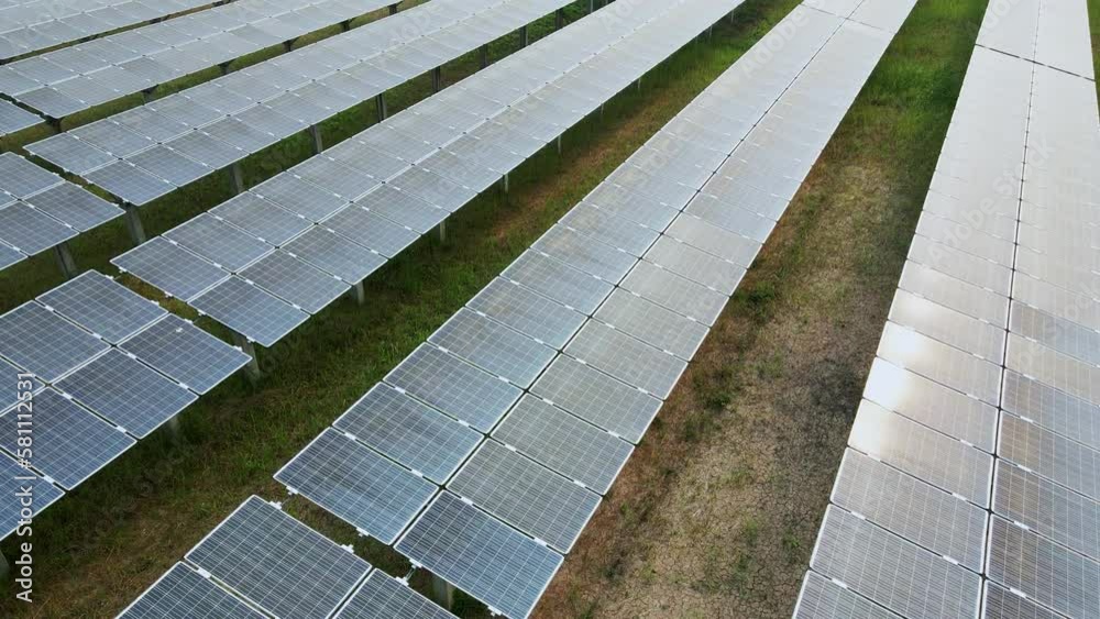 bird eye view of Solar cell farm power plant eco technology.landscape ...