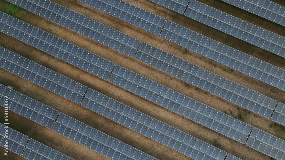 bird eye view of Solar cell farm power plant eco technology.landscape ...