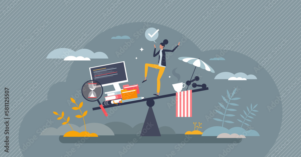 Flexible work schedule and effective time management tiny person ...