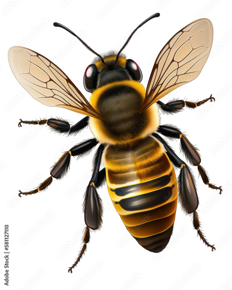 Bee Illustration With Transparent Background. Generative Ai. Stock ...