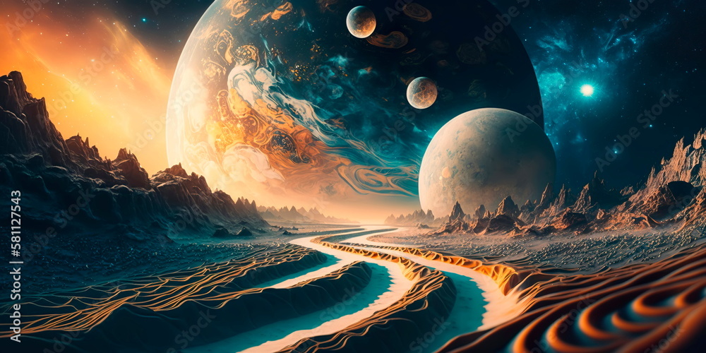 Abstract Earth Patterns in Cosmic Background Generative AI Stock ...