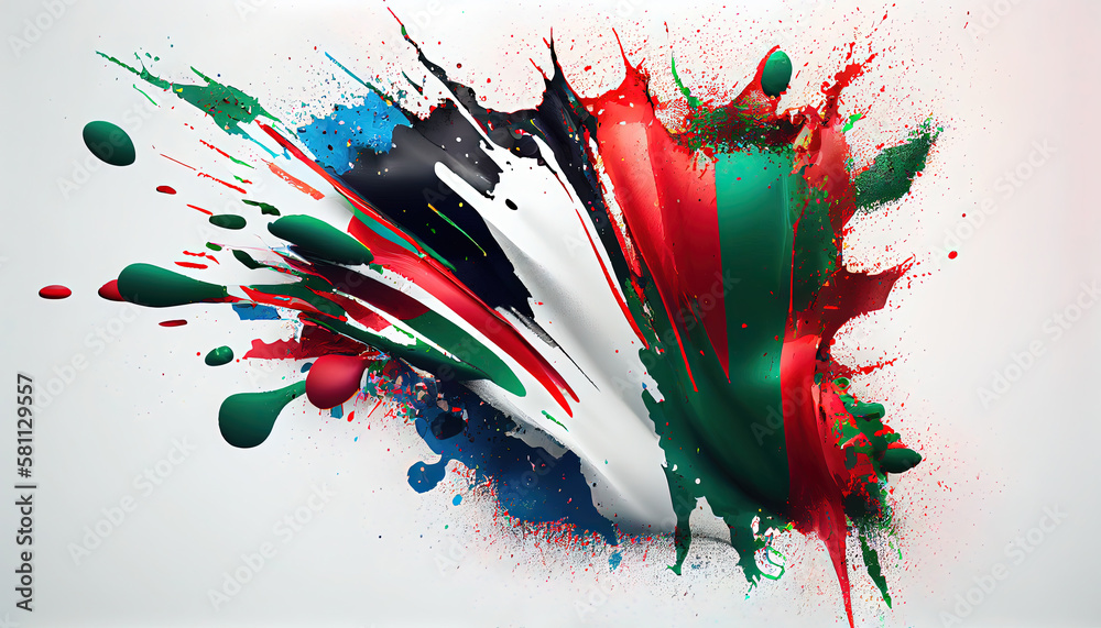 Liquid Paint Colors of Portugal Flag Dripping and Explosion Abstract ...
