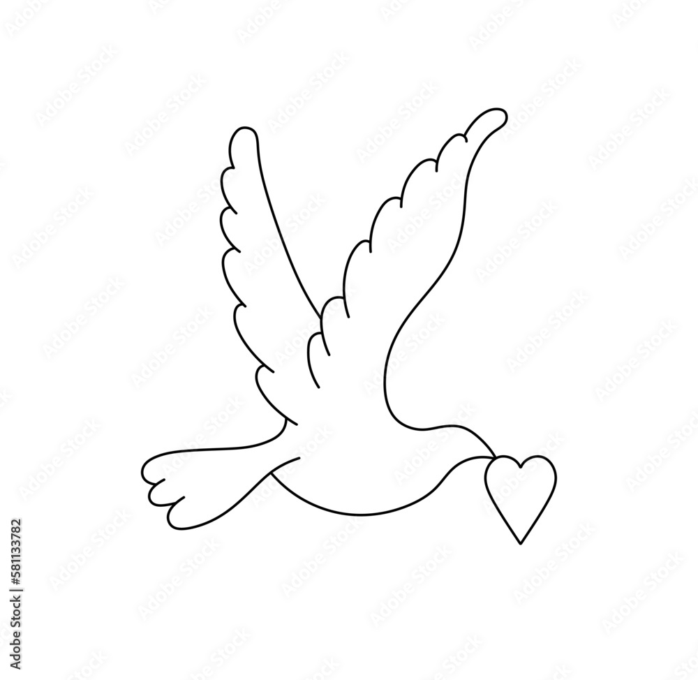 Easy Dove Drawing