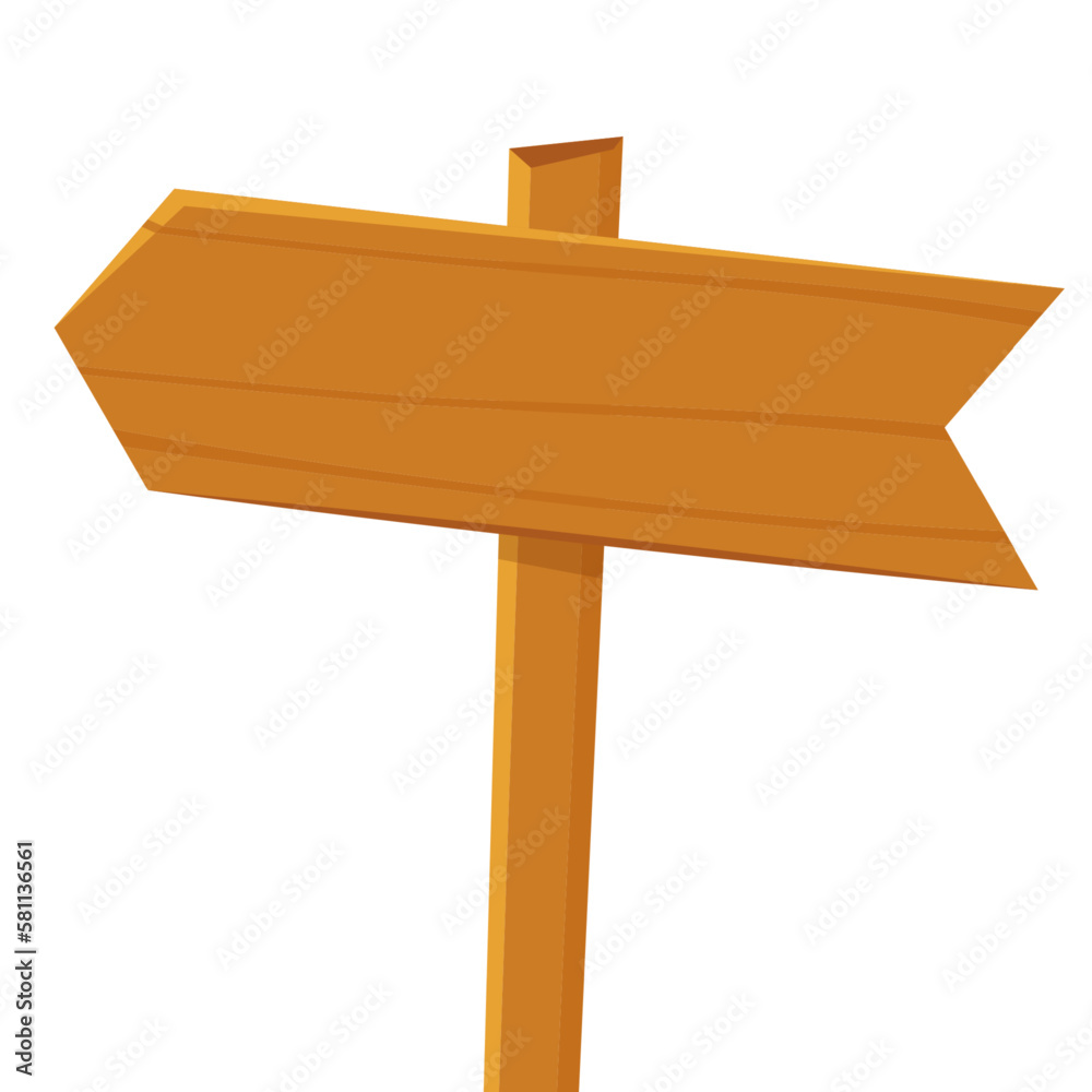 Wooden signpost vector. Wooden signpost icon. Colored silhouette ...