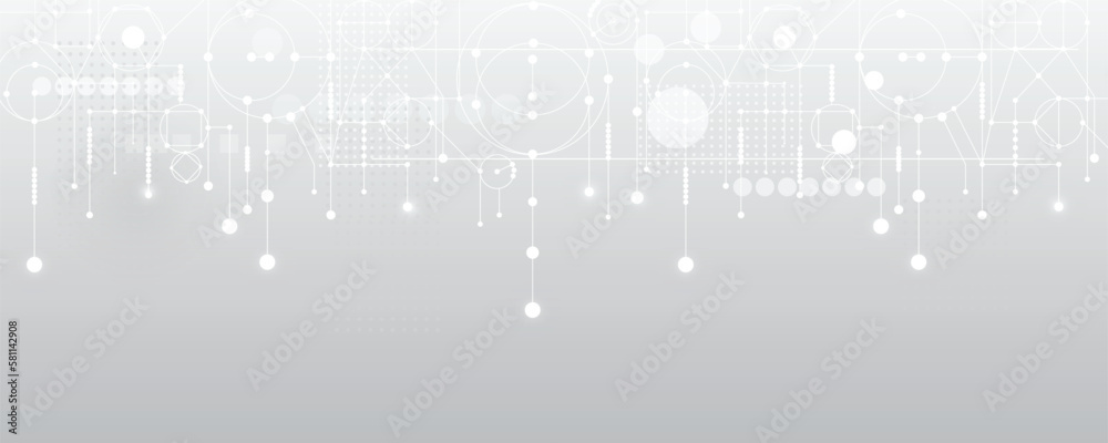 Grey white Abstract technology background, Hi tech digital connect ...