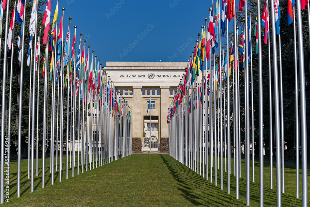 Palace of European headquarters of United Nations UN at Swiss City of ...