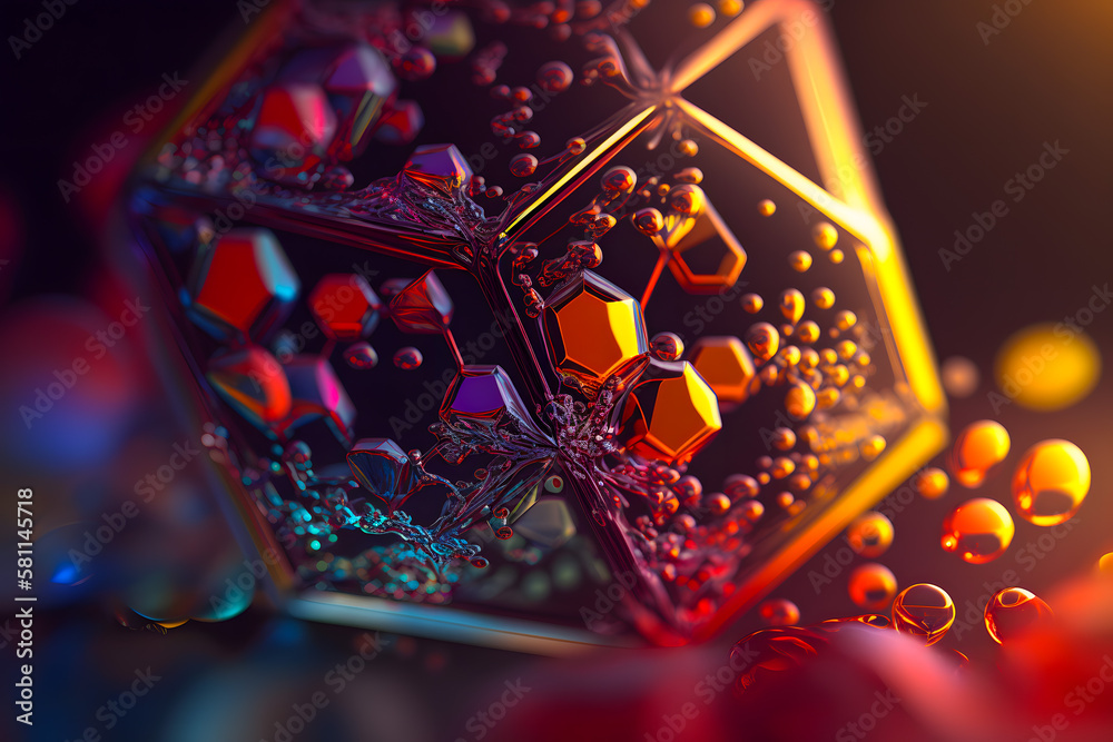 Crystal lattice of a solid, physics and chemistry. Scheme abstract ...