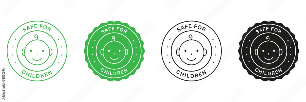 Vetor de Safety Collection Of Child-Related Stamps. Children Safety ...