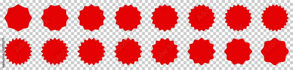 Set of red stickers. Best for sale sticker, price tag, quality mark ...
