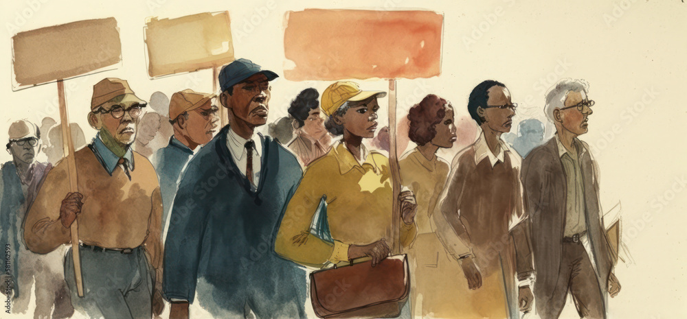 The Civil Rights Movement - A group of people holding signs and ...