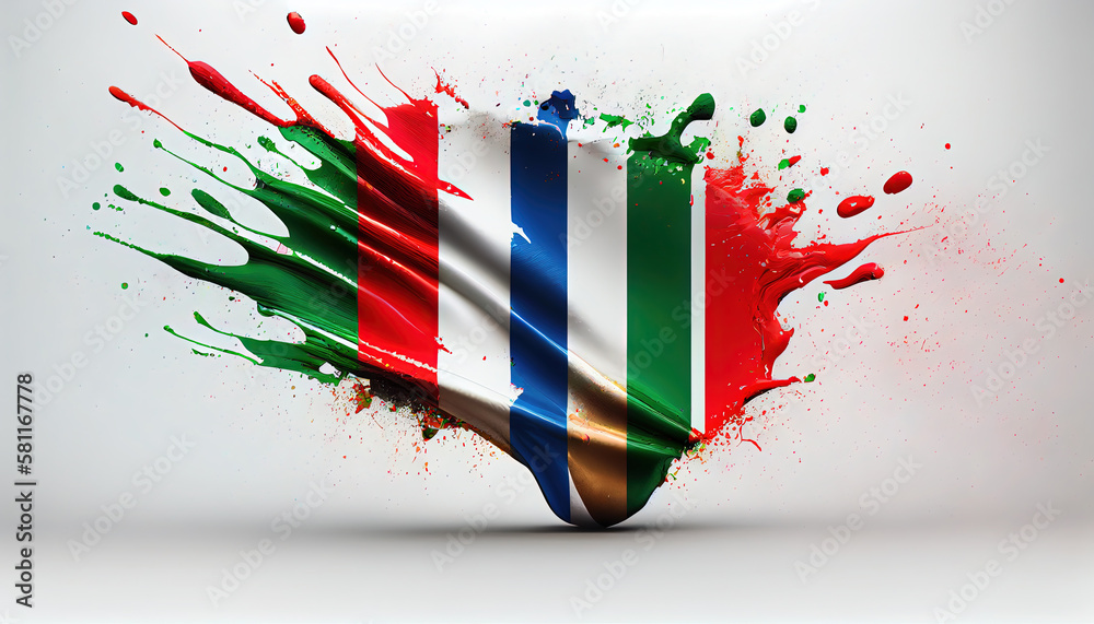 Liquid Paint Colors of Burundi Flag Dripping and Explosion Abstract Art ...