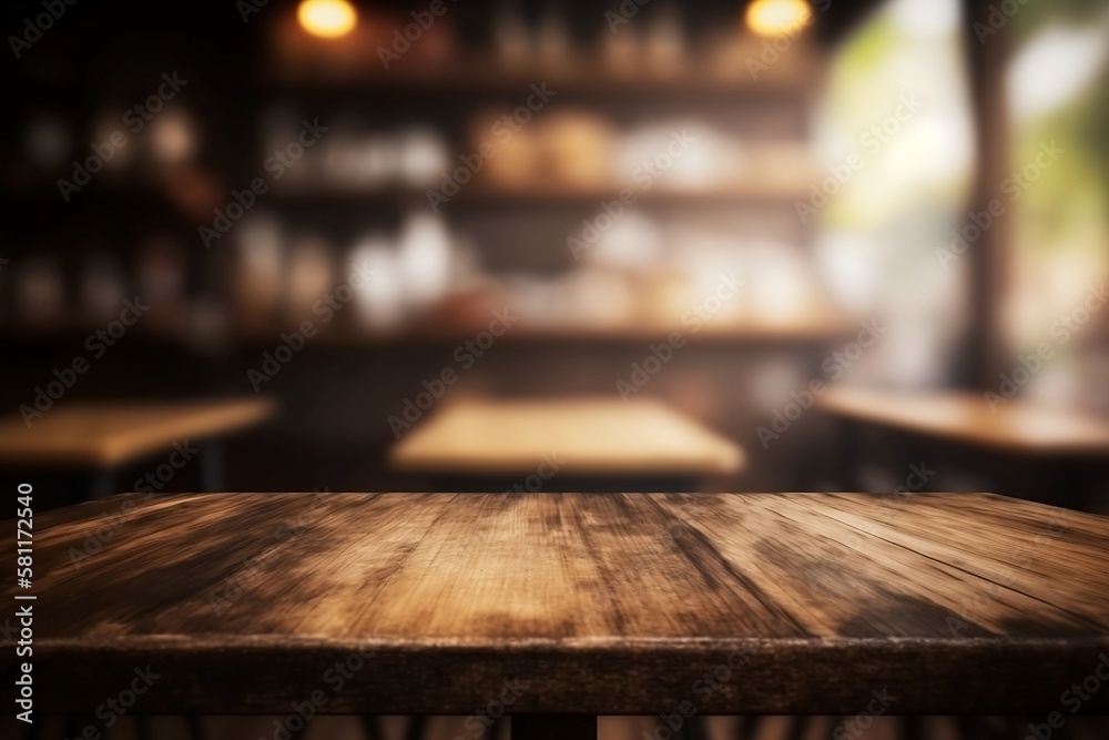 Closeup Empty Cafe Table. Blur Background for Restaurant Ambience for ...