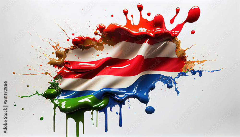 Liquid Paint Colors of Costa Rica Flag Dripping and Explosion Abstract ...
