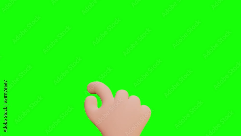 3D hand gesture animation pack isolated on green screen. Touchscreen ...