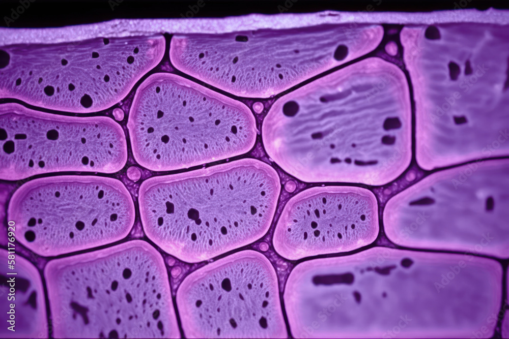 vue microscopique des cellules de la peau humaine en coupe ilustración ...