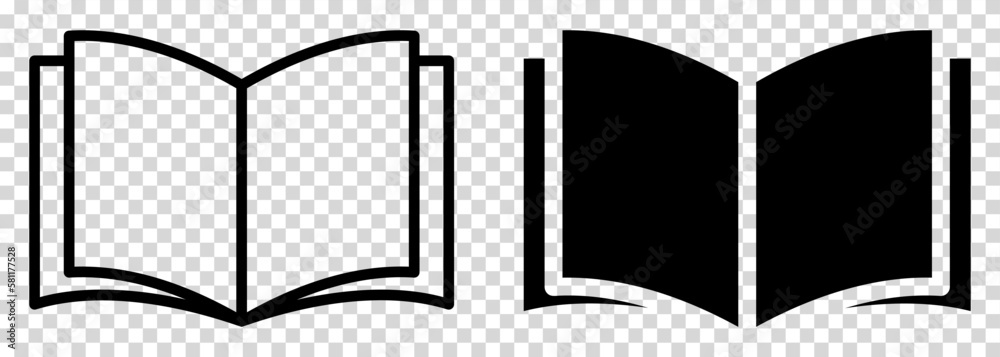 Book icons. Vector illustration isolated on transparent background ...