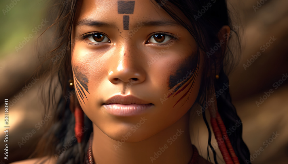Hermosa Mujer del amazonas, Poder y Belleza de la Cultura Indigena del ...