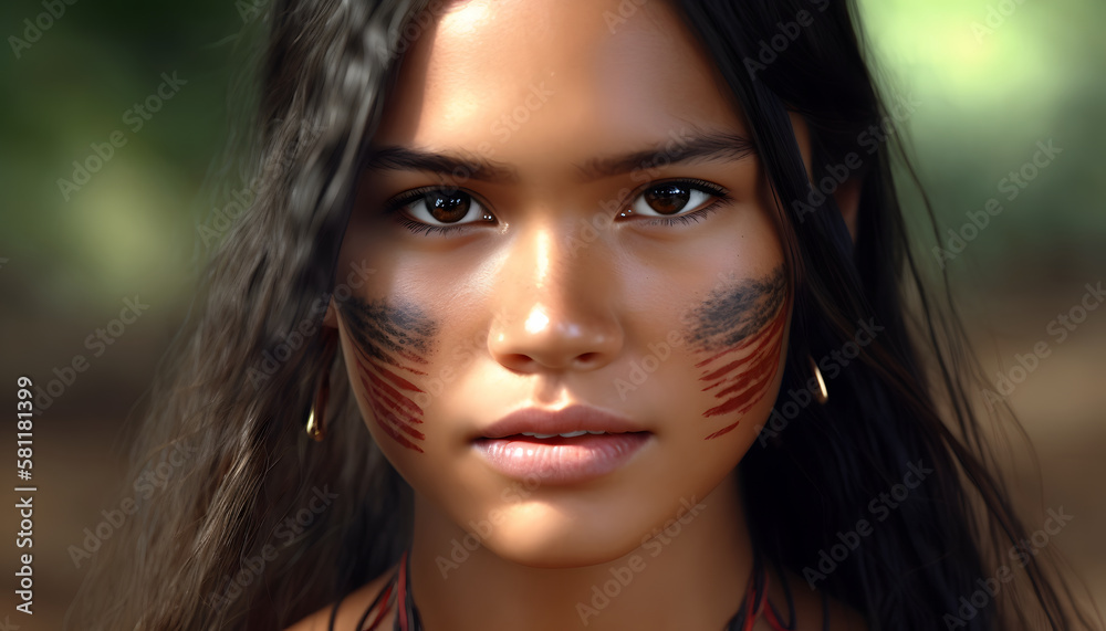 Hermosa Mujer del amazonas, Poder y Belleza de la Cultura Indigena del ...