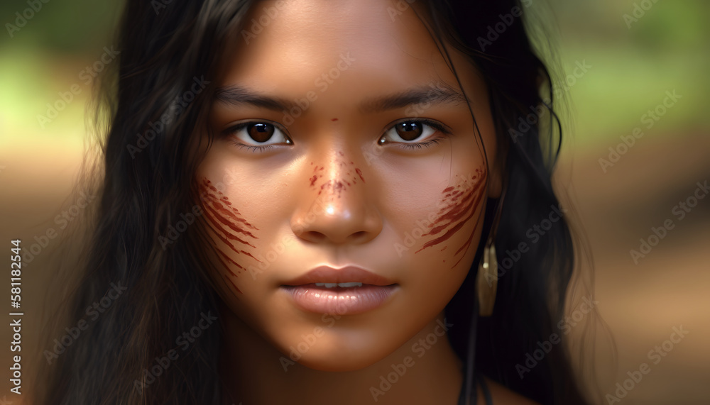 Hermosa Mujer del amazonas, Poder y Belleza de la Cultura Indigena del ...