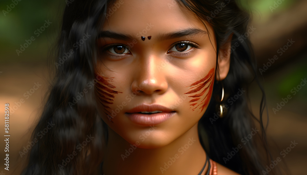Hermosa Mujer del amazonas, Poder y Belleza de la Cultura Indigena del ...