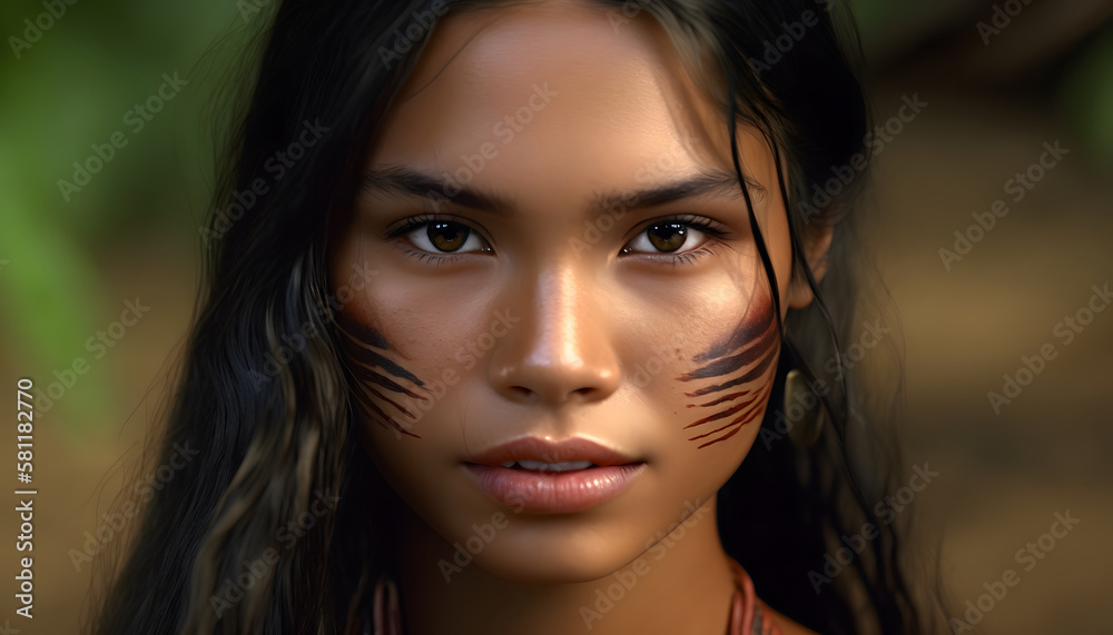 Hermosa Mujer del amazonas, Poder y Belleza de la Cultura Indigena del ...