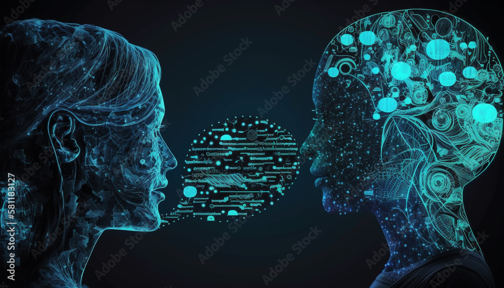 Chatting with Chat GPT: A Futuristic Conversation Experience Stock ...