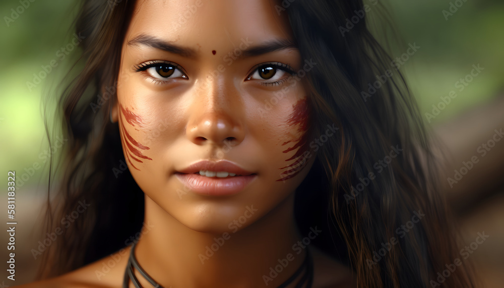 Hermosa Mujer del amazonas, Poder y Belleza de la Cultura Indigena del ...