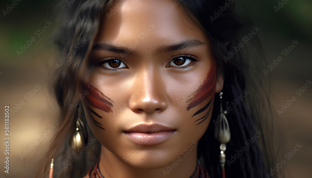 Hermosa Mujer del amazonas, Poder y Belleza de la Cultura Indigena del ...