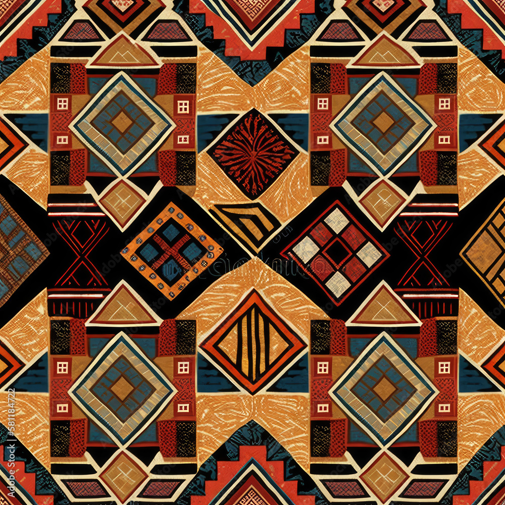 African Geometric Repeating Pattern: A Seamless Design of Intricate ...