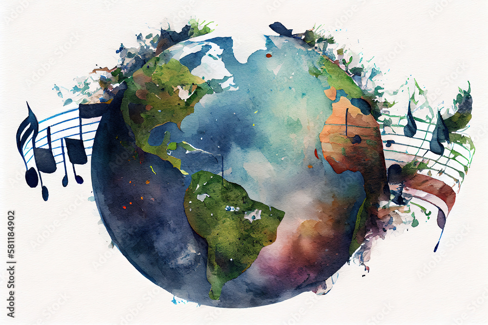 World music day. Generative Ai Stock Illustration | Adobe Stock