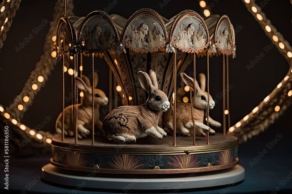 fantasy magical bunny carousel most amazing intricate bunny carousel in the world easter fairy ...