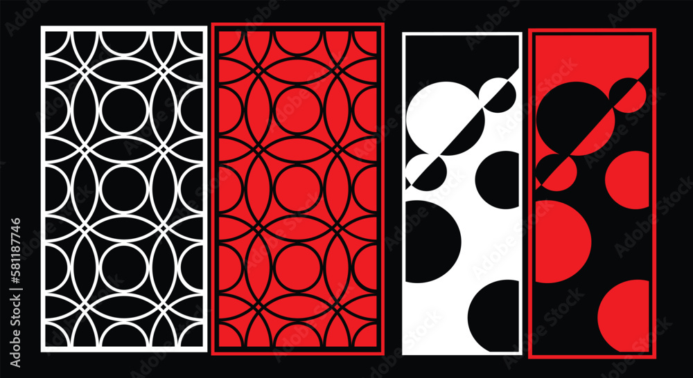 Decorative wall panels set Jali design CNC pattern, laser cutting ...