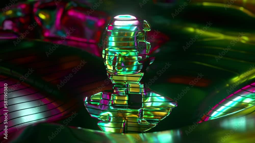 Visualization of artificial intelligence. The moving parts of the head ...