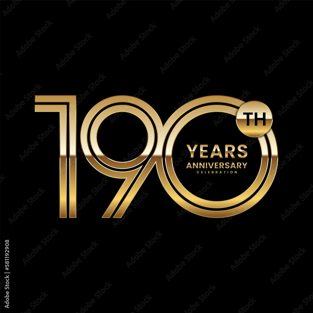 190 year anniversary. Anniversary logo design with double line. Design ...