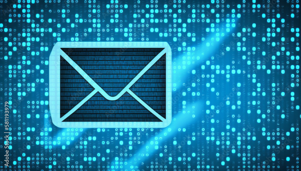 Concept of cyber security and email. Risks include viruses, phishing ...