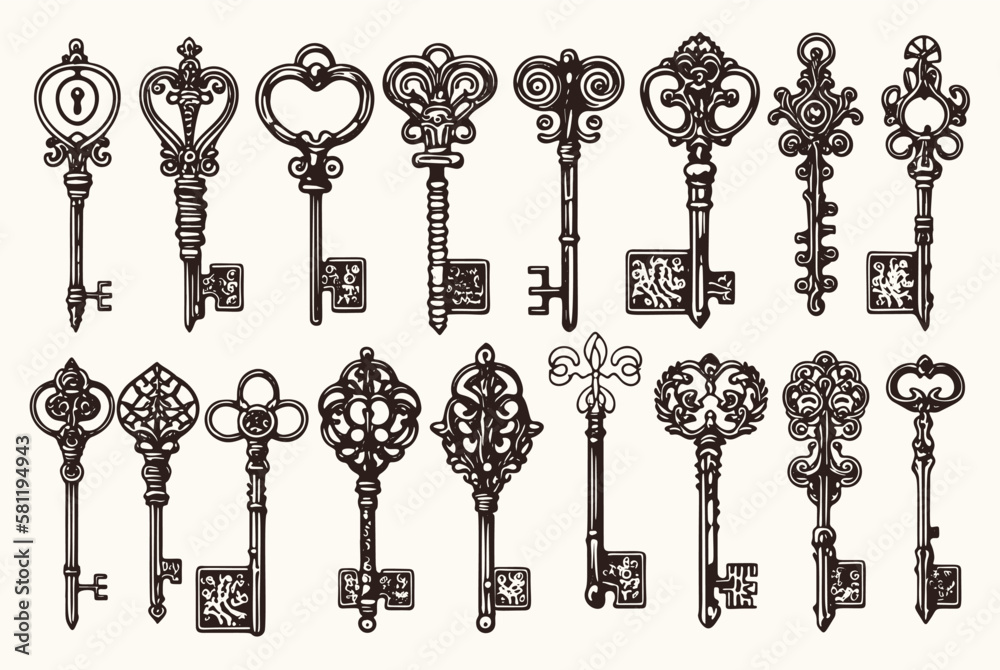 Grafika wektorowa Stock: A hand-drawn vector illustration of a big set ...