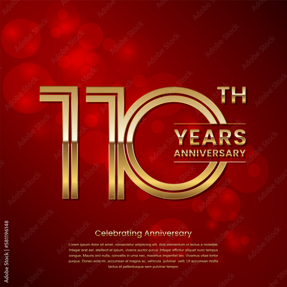 110 year anniversary. Anniversary logo design with double line concept ...