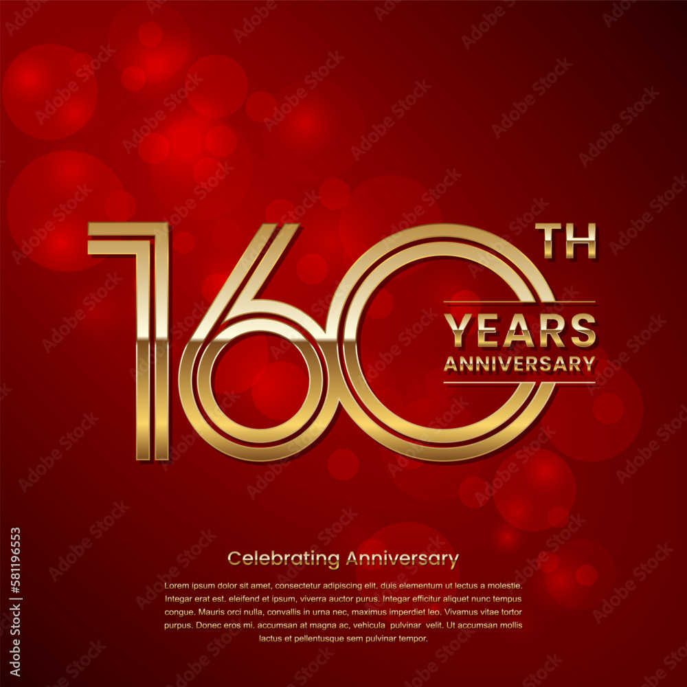 160 year anniversary. Anniversary logo design with double line concept ...