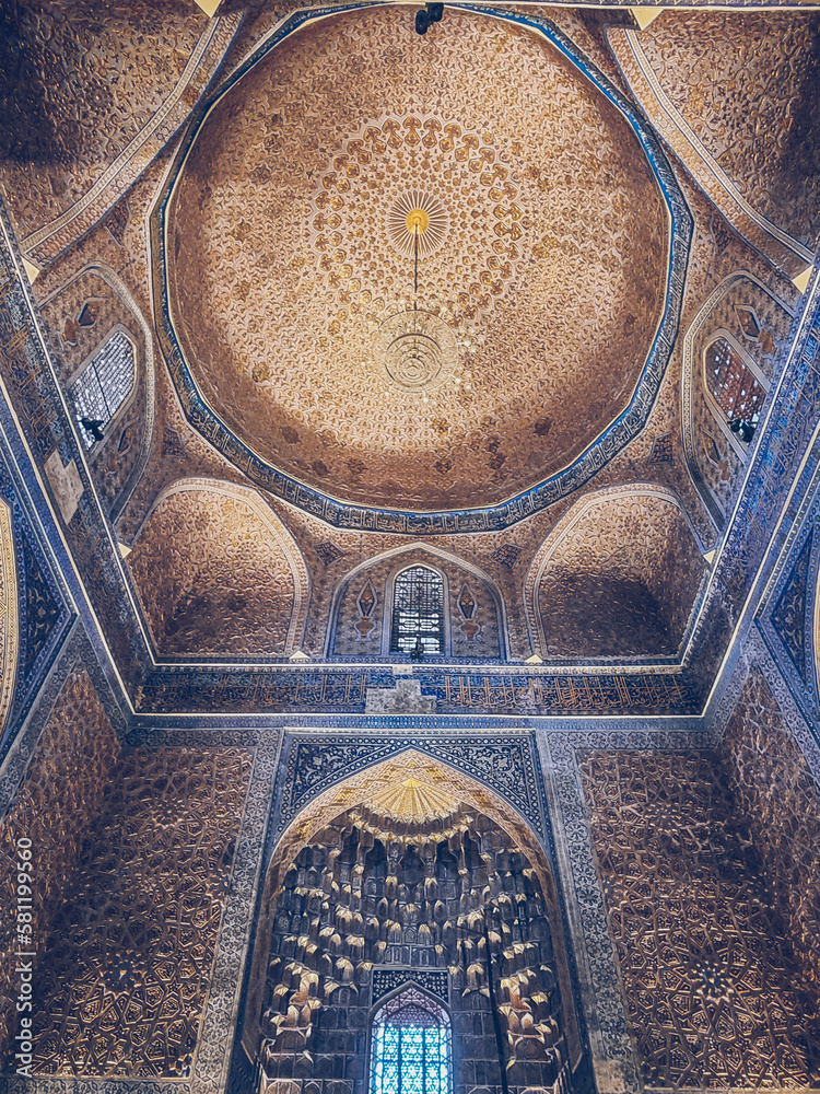 Poster Persian architecture mosque interior at the ancient Silk Road ...