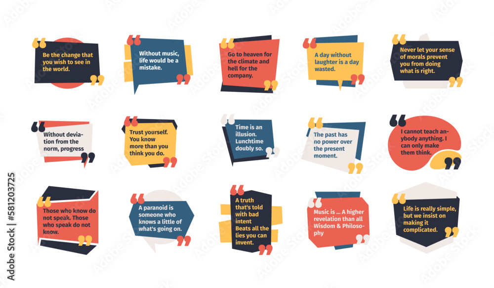 Quotes in frames. Speech balloon textbox with commas for quoting or ...