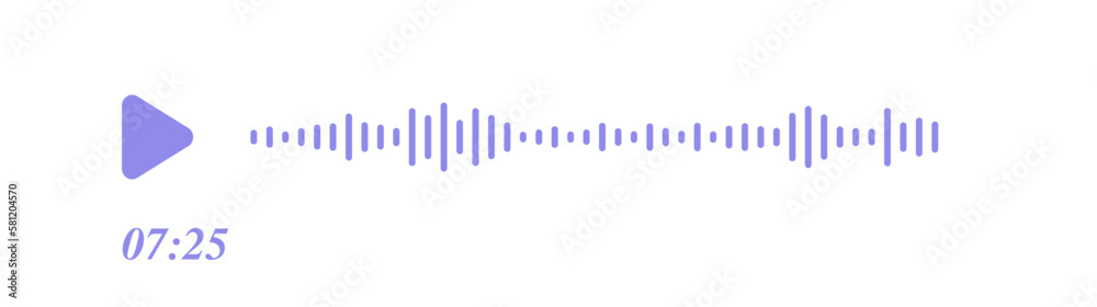 Audio speech soundbar with play button. Record interface. Music player ...