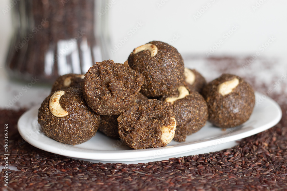 Poongar rice laddu. A healthy snack or ladoo made of poongar rice ...