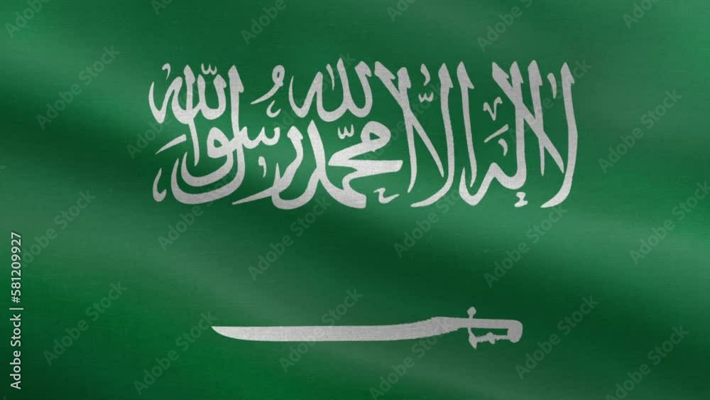 National Flag of Saudi Arabia, Seamless loop Saudi Arabia flag ...