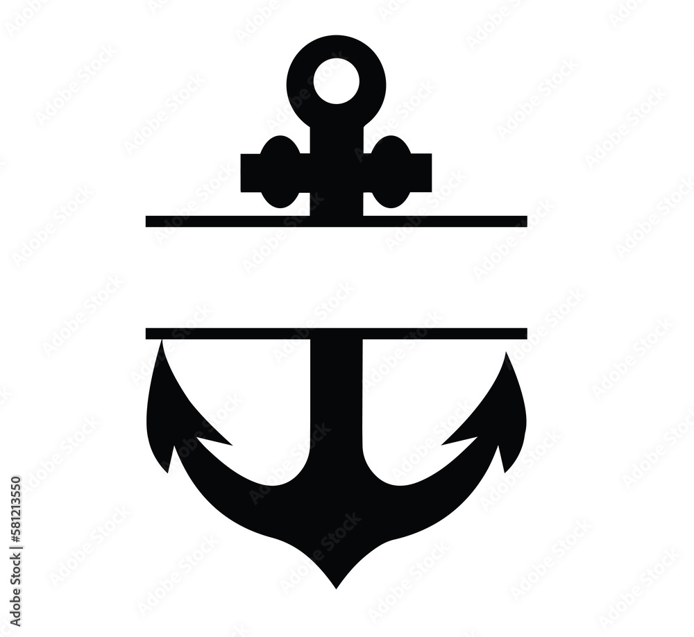anchor svg, anchor split monogram name frame svg png, cruise split name ...