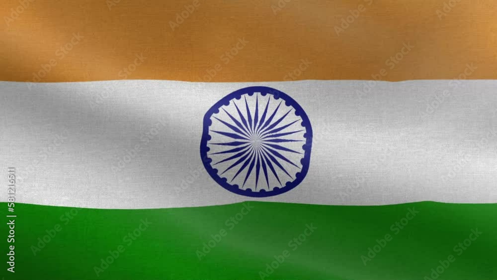 National Flag of India, Seamless loop India flag animation. A beautiful ...