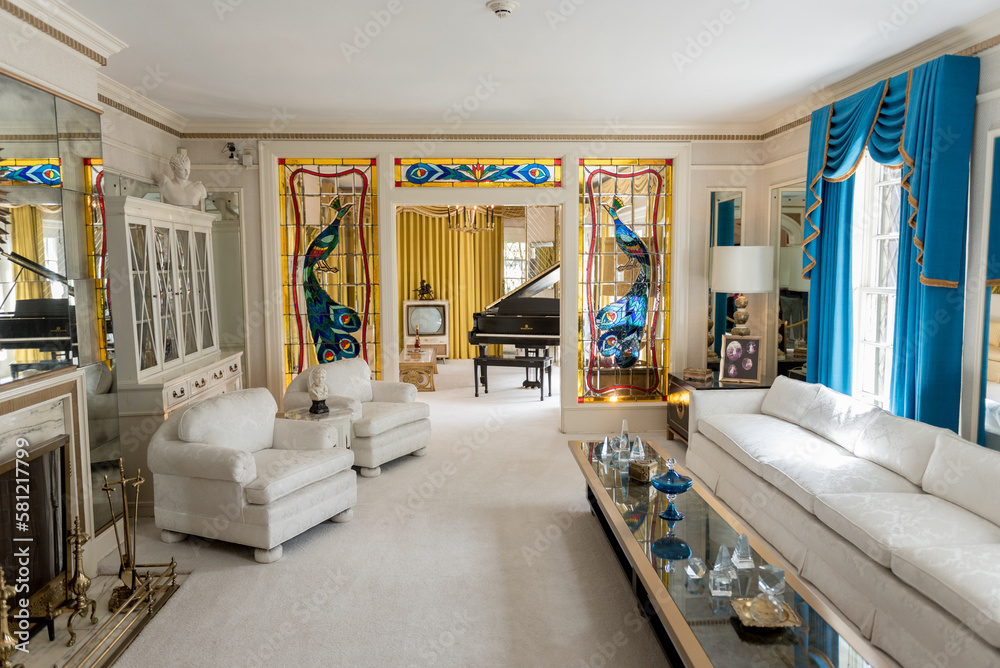Elvis Presley Mansion interior. Graceland. Memphis, Tennessee Stock Photo | Adobe Stock